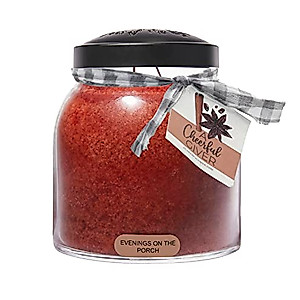 A Cheerful Giver — Evenings on the Porch - 34oz Papa Scented Candle Jar with Lid - Keepers of the Light - 155 Hours of Burn Time, Gift for Women, Red