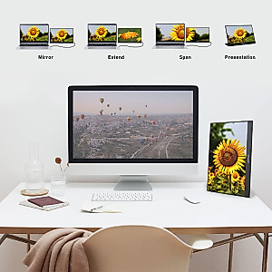 Geekplus Touch Monitor Portable Touchscreen Slim Mini Monitor with Battery Kickstand Speakers Laptop Monitor, External Monitor 15.6 Inch Computer Display 1080P Screen HDMI USB C Gaming Travel Monitor