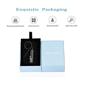 Imrsanl Cremation Jewelry Glass Cylinder Urn Keychain for Ashes for Pet Keepsake Urn Key Chain for Ashes for Dog Cat Cremation Pendant Key Ring for Ashes (Glass Cylinder-Black)
