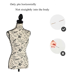 Female Body Model Torso 60-67Inch Height Adjustable, Woman Body Torso Clothing Display Manikin with Tripod Stand for Sewing Dress Jewelry Market Shop Display… (Printing)