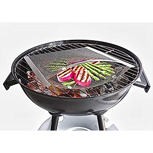 Skywin Mesh Grill Bags 11 x 9 inches - Non Stick Temperature Resistant PTFE Reusable Mesh Barbecue Pouches for Easy BBQ Grilling of Onions Peppers Vegetables Shrimp and More (4 Bags)