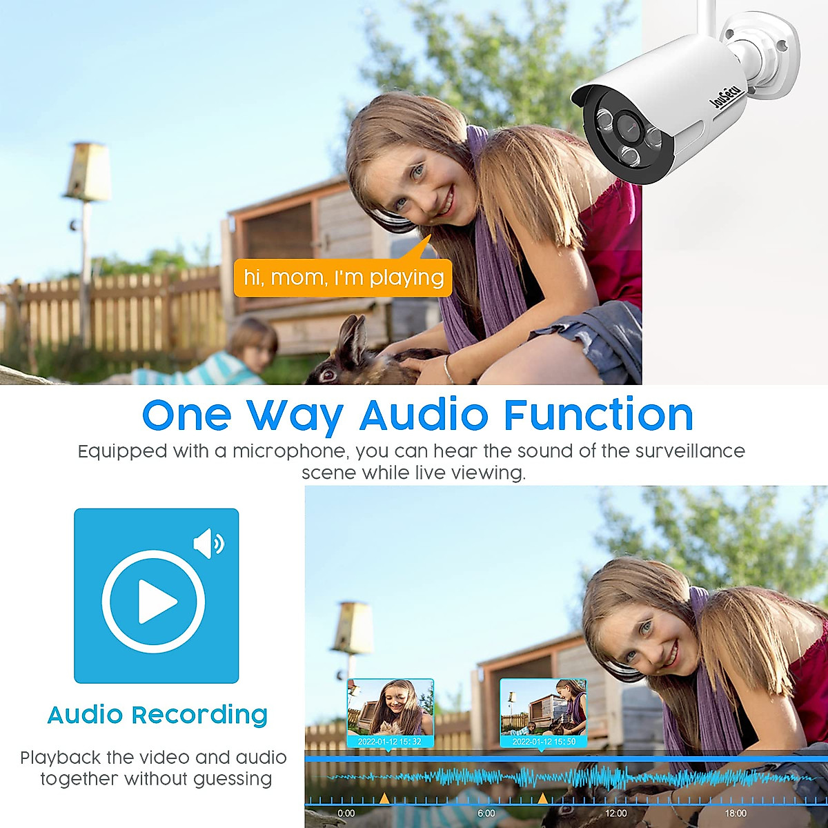 5MP Wireless Security Camera System No Hard Drive, 8 Channel Surveillance NVR Kits and 4pcs Super HD 5MP Outdoor Indoor WiFi Bullet Camera for Home Full Color Night Vision (3MP)