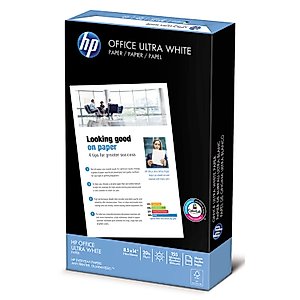 HP 001422 Office Ultra-White Paper, 92 Bright, 20lb, 8-1/2 x 14, 500/Ream