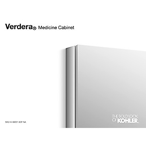 Kohler Verdera 15 in. W x 30 in. H Aluminum medicine cabinet with adjustable flip-out flat mirror