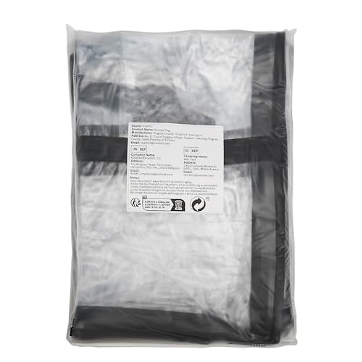 Vieshful 3 Pack Clear Clothes Storage Bag, 40L Zippered Closet Organizer, Plastic Storage Containers Moving bags for Comforter, Blanket, Bedding, Duvet, Toys (Blue)