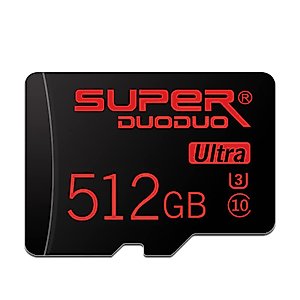 512GB Micro SD Card with SD Card Adapter Class 10 Mini SD Card High Speed Micro SD Memory Card 512GB TF Card Camera, TV, GOPRO, Smartphone