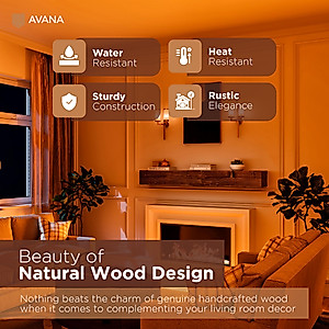 Avana Rustic Fireplace Mantle Shelf 60 Inches - Handcrafted Wood Mantles For Over Fireplace - Wall Mounted Farmhouse Fireplace Mantel Shelf - Floating Fireplace Mantels 60 X 8 X 5 - Rustic Traditional