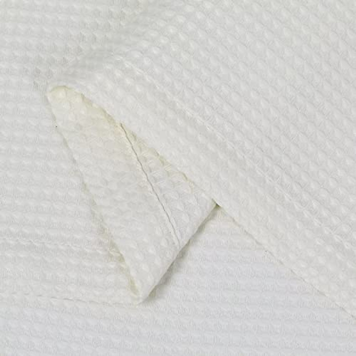 GlowSol Cream Valance for Kitchen Waffle Fabric Curtain Water Resistant Valance for Bathroom Short Cafe Valance, Cream, 60W×15L