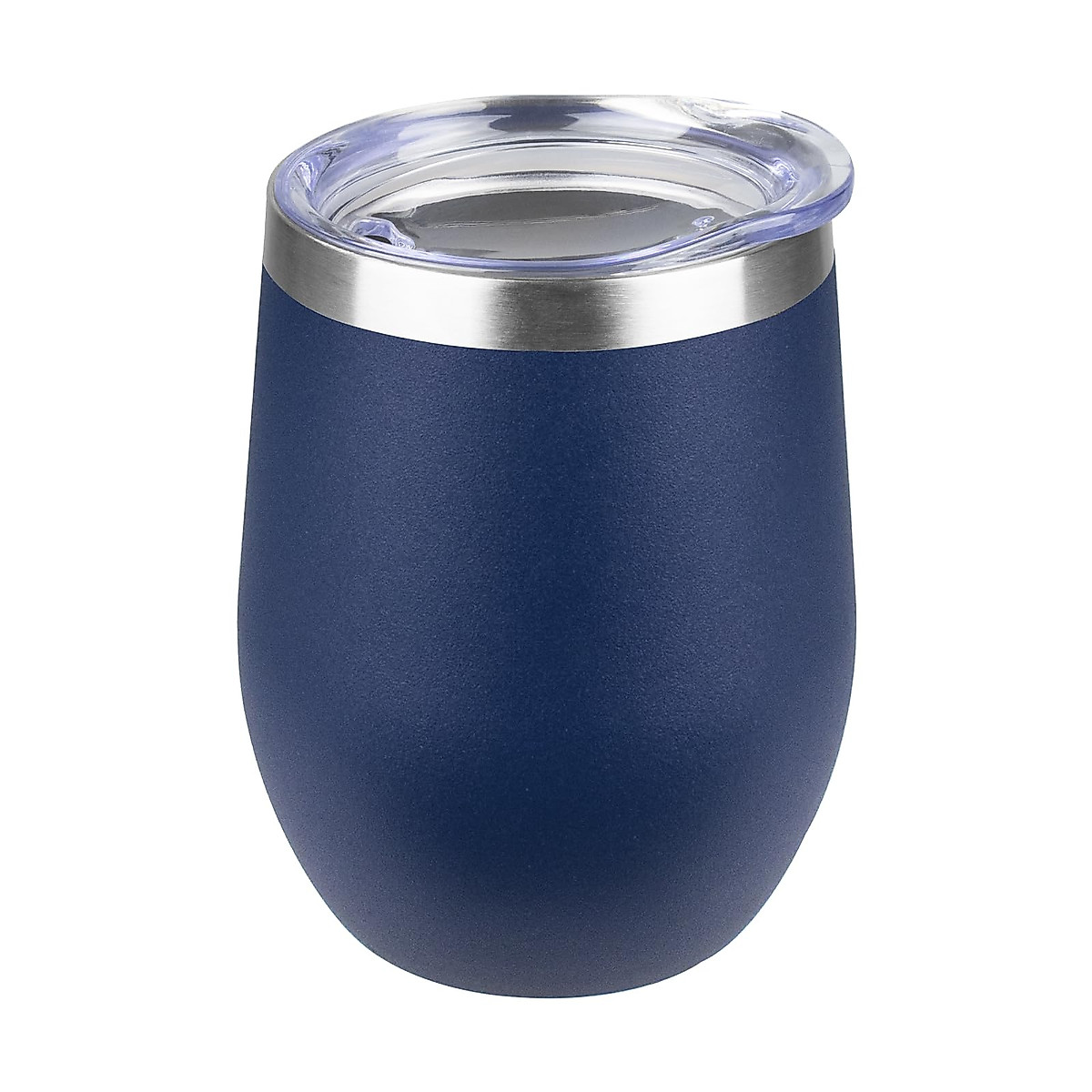 StarSpeed 12oz Wine Tumbler with lid, Stainless Steel Travel Mugs Stemless Double Wall Insulated Coffee Cup, Insulated Wine Glasses Travel Tumbler for Cold & Hot Drinks(Navy Blue, 1)