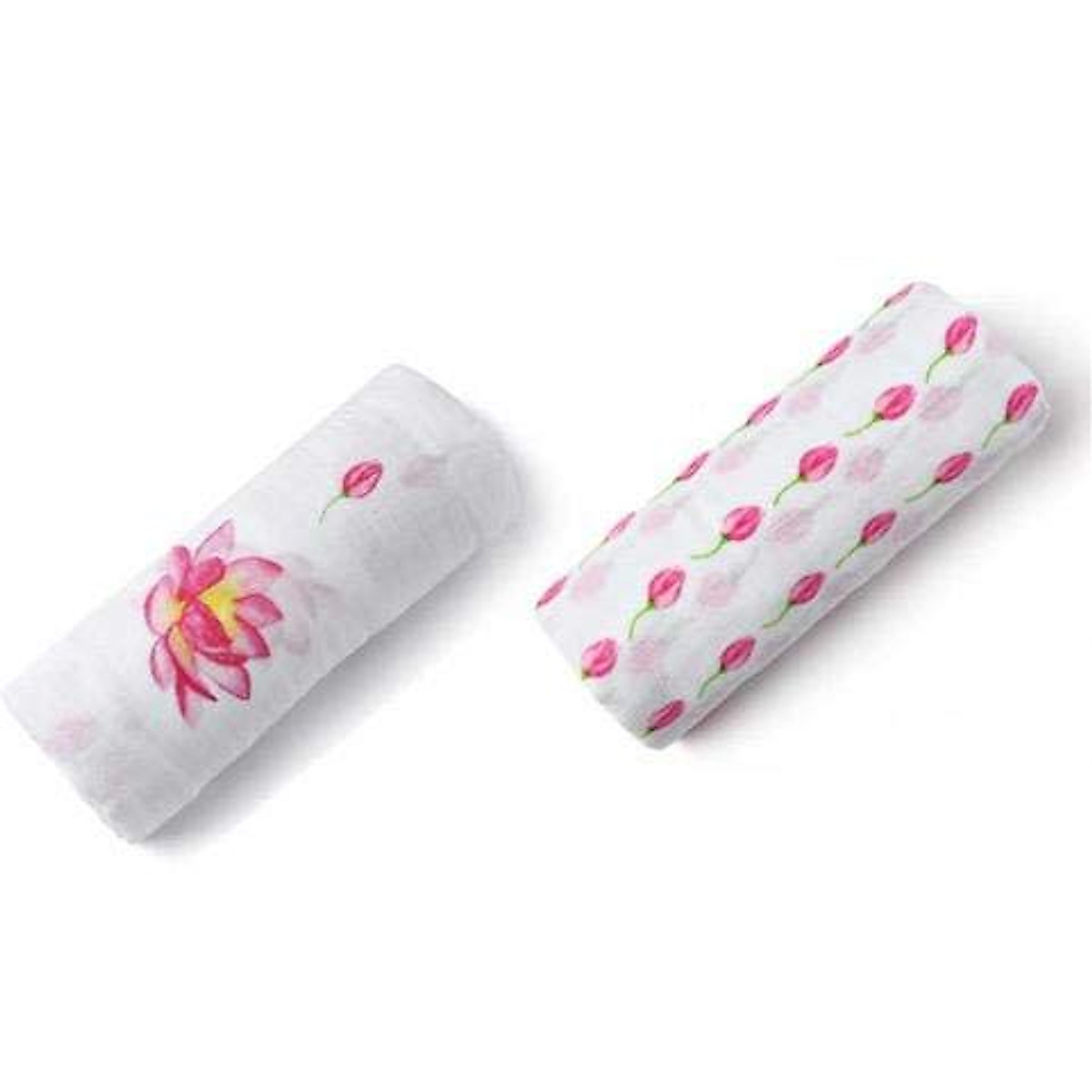 Malabar Baby Certified Organic Swaddle Blanket Set | Luxurious Cotton Muslin Blankets for Girls & Boys | Baby Receiving Swaddles for Newborns & Infants | Unique Gifts, 2 Pack (Enchanted Garden)