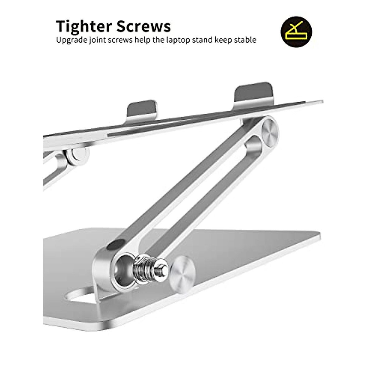 Ergopollo Laptop Stand for Desk with Stable Heavy Base, Adjustable Height, Ergonomic Heavy Metal Riser Holder, Foldable Mount Elevator, Compatible with 10 to 15.6 Inches Notebook Computer