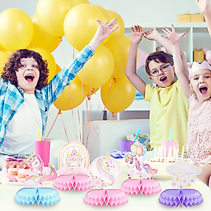 9 PCS Princess Party Honeycomb Centerpieces Decorations, Party Table Topper Decor for Girls Theme Birthday Baby Shower Christmas Party (Princess Theme)