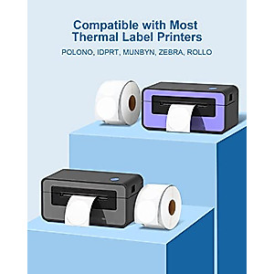 POLONO Label Printer, PL420 4x6 Thermal Printer, High-Speed Shipping Label Printer, Commercial Direct Thermal Printer, 2" White Circle Direct Thermal Labels, Self-Adhesive Thermal Stickers Labels