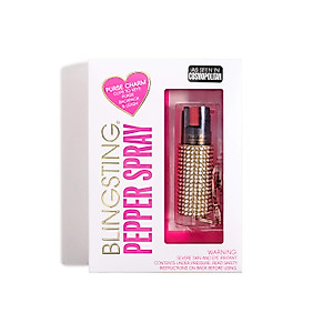 BLINGSTING Pepper Spray Keychain for Women Gold