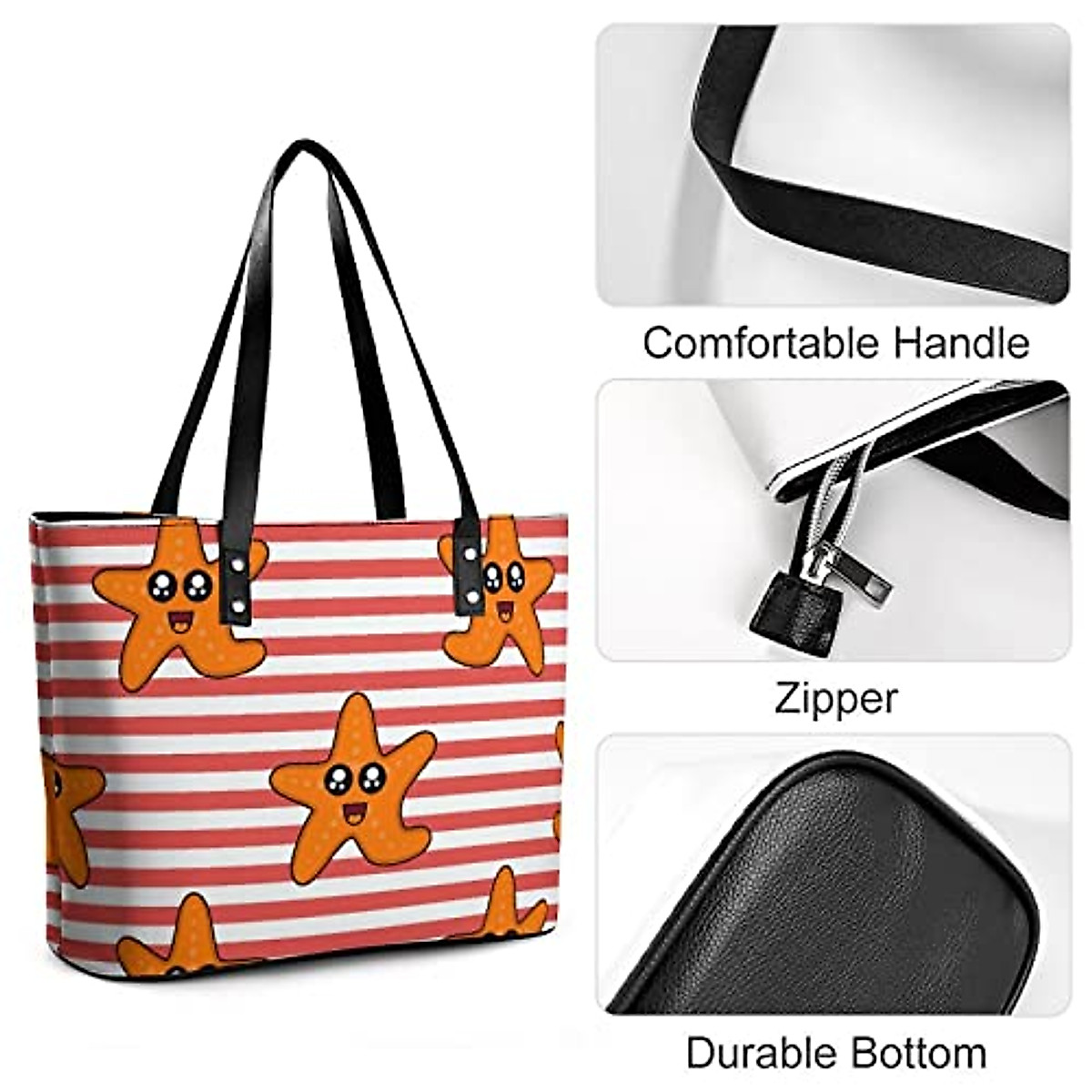 Womens Handbag Starfish Leather Tote Bag Top Handle Satchel Bags For Lady