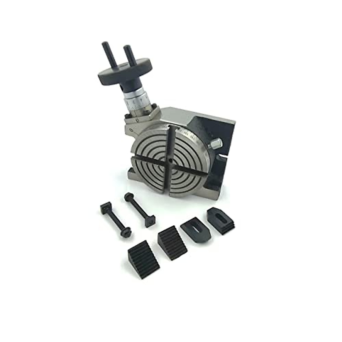 4" Inch (100 mm) Rotary Table 4 Slot for Milling Machine with M6 clamp kit