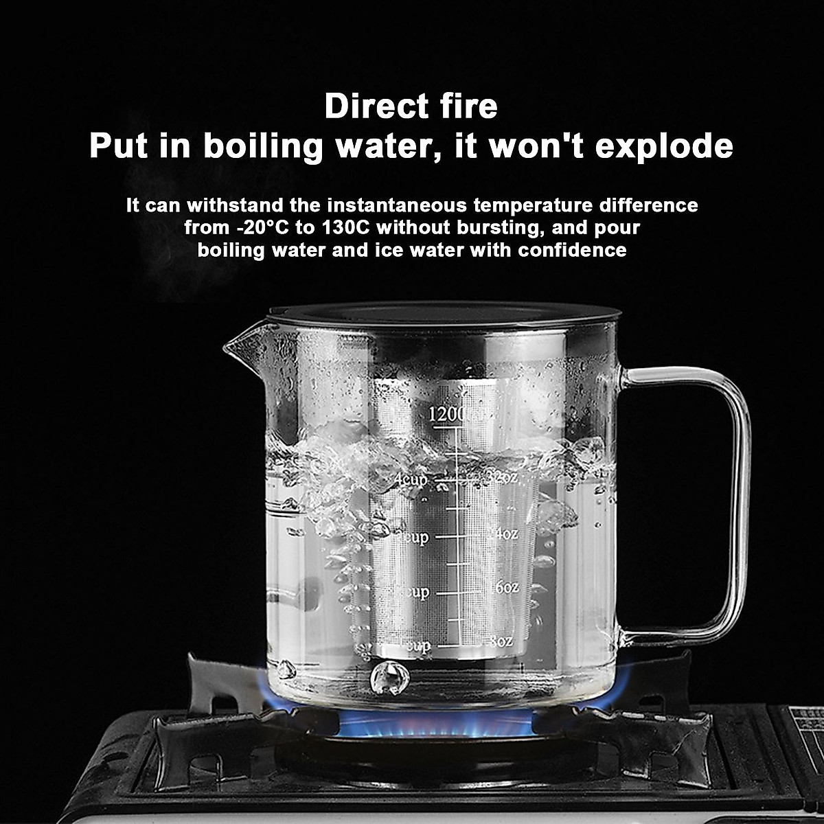 Iced Coffee Maker, 1200ml Iced Coffee Infuser, Large-Capacity Coffee And Tea Infuser, Long-Lasting Iced Coffee Brewer, Heat Tolerance Coffee And Tea Infusions Pitcher For Iced Tea And Cold Coffee