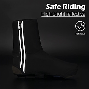 ROCKBROS Cycling Shoe Covers Winter Shoes Cover Windproof Bike Bicycle Overshoes for Men Women Thermal Warmer Black
