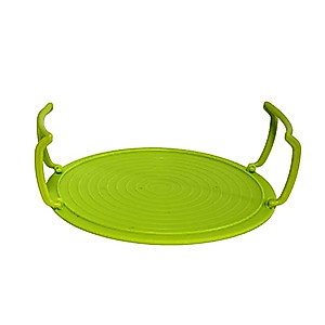 Microwave Multipurpose 4 in 1 Tray Stand Rack Splatter Guard Carry Tray Stacking Shelf (1, Green)