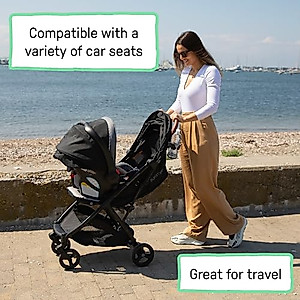 Summer by Ingenuity 3Dquickclose CS+ Compact Fold Stroller, Car-Seat Compatible, Lightweight Stroller with Oversized Canopy, Extra-Large Storage