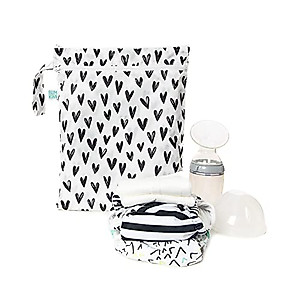 Bumkins Waterproof Wet Dry Bags for Baby, Travel, Swimsuit, Cloth Diapers, Pump Parts, Gym Clothes, Toiletries, Strap to Stroller, Zipper Reusable Bag, Packing Pouch