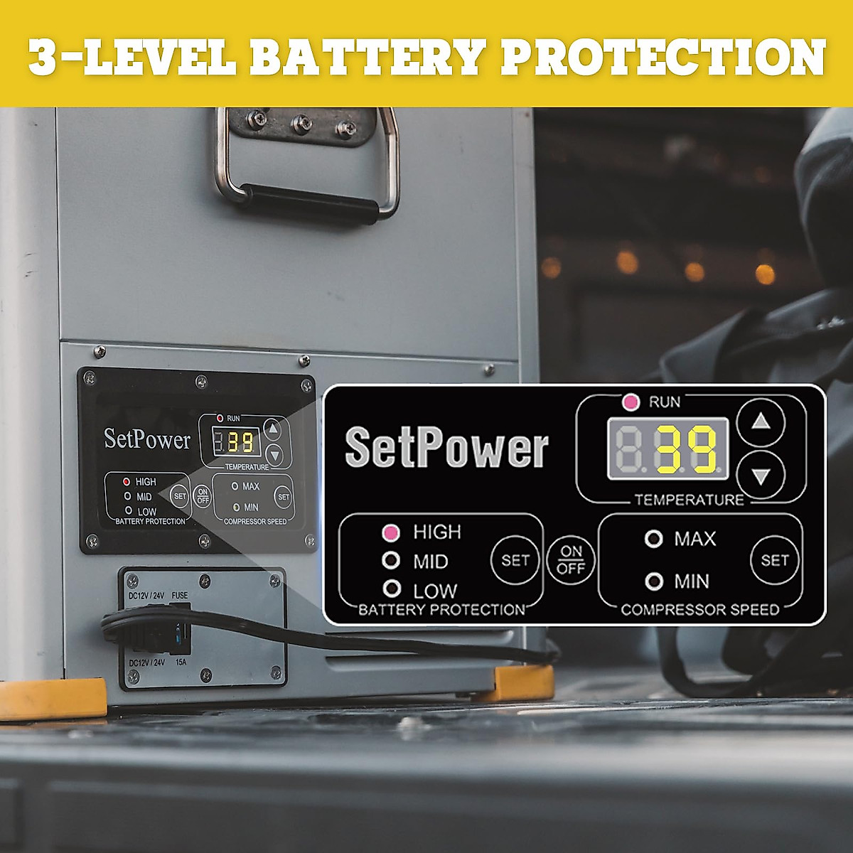 SetPower RV45S Single Zone Portable Refrigerator, 12 Volt Fridge Freezer for Home and Car Use, Ideal for Traveling, Camping, Road Trip, 0℉-50℉, DC 12/24V, AC 110V (48 Quart)