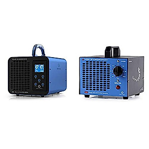 Airthereal MA10K-PRODIGI Digital Ozone - Ionizer,Blue & MA5000 Commercial Generator 5000mg/h Ozone Machine Home Air Ionizers Deodorizer for Rooms, Smoke, Cars and Pets, Blue