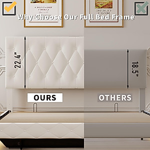 Full Size Lift Up Storage Bed Frame with Led Lights & Charging Station, Floating Bed Frame, Velvet Upholstered High Headboard Bed Frame, Hydraulic Storage/Innovative Stable Structure/Easy Assembly