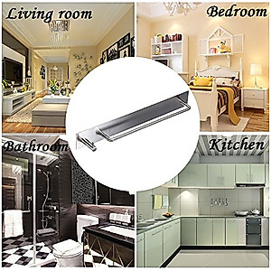 Sumnacon Towel Bar Rack with Hook, 13.38 Inch 3M Self Adhesive Stainless Steel Towel Holder Organizer for Bathroom Kitchen Bedroom, Brushed Finish (Towel Rack with Hook)