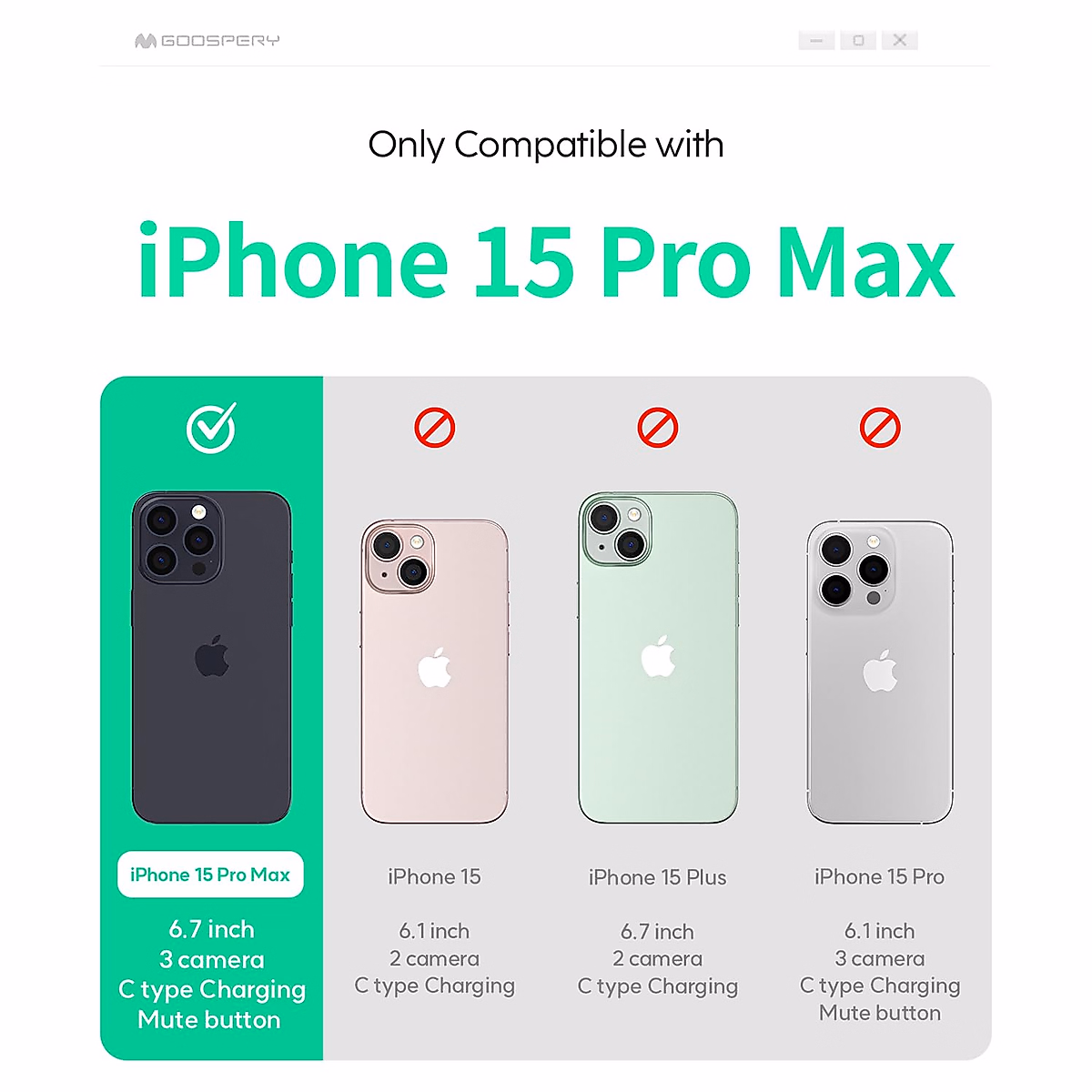 GOOSPERY Magnetic Door Bumper Compatible with iPhone 15 Pro Max Case, Card Holder Wallet Easy Magnet Auto Closing Protective Dual Layer Sturdy Phone Back Cover - Blue Navy