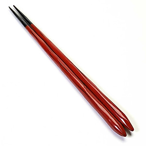 Handmade Real Lacquer Traditional Red Wakasa Chopsticks, 1 Pair, 9.25 Inches Long, Made in Japan