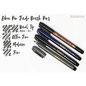 Zebra Pen Zensations Brush Pen, Fine Brush Tip, Black Water-Resistant Ink, 1-Pack