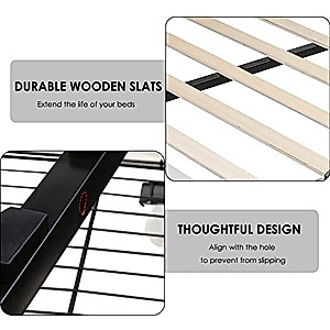 Keyluv Modern Upholstered Bed Frame with 4 Drawers, Button Tufted Headboard Design, Solid Wooden Slat Support, Easy Assembly, Full Size, White