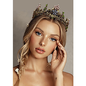 Fairy Crown Tiara - Colourful & Earthy Floral goddess green Woodland Elven Forest Princess Crown