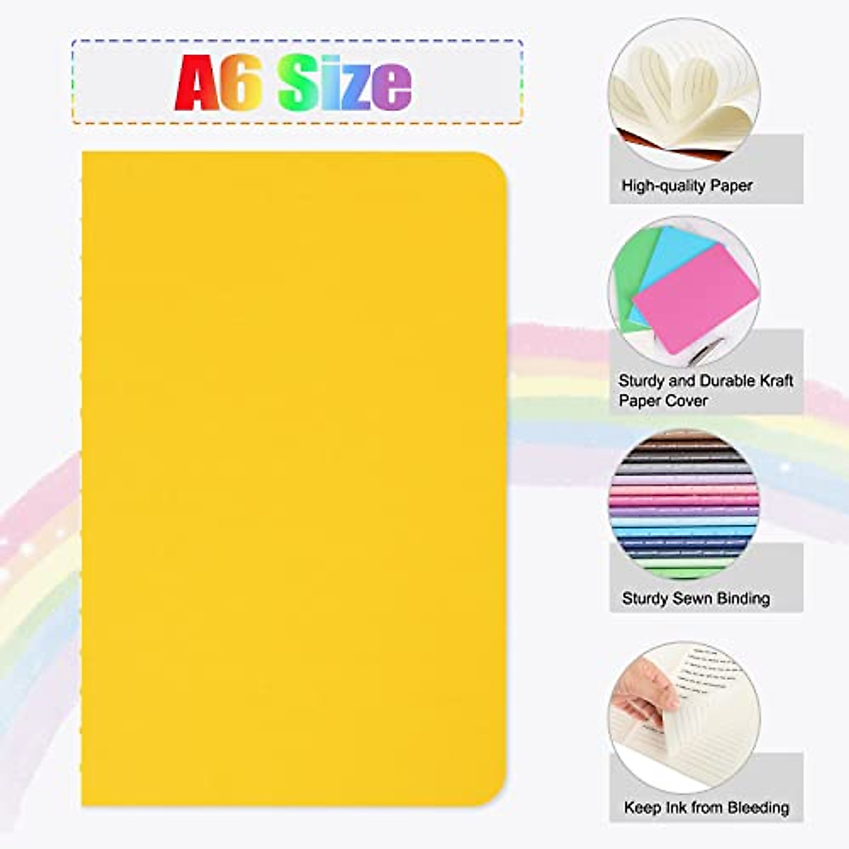 EOOUT 90pcs Mini Notebooks, Small Notebooks Bulk, Colorful Lined Notepad, Journal Memo Notepad, 3.5"x5.5", 24 Colors for Kids, Students, Traveler, School Supplies