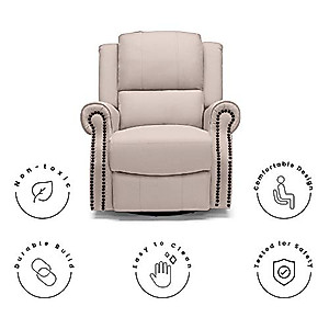 Delta Home Denham Recliner Glider Swivel Chair, Wood, Flax