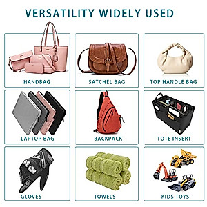 YSYJ Dust Bags for Handbags, 9 Pack Purse Storage Organizer for Closet, Clear Handbag Organizer Purse Dust Cover Closet Hanging Organizer Bag with Zipper & Handles (Cream)