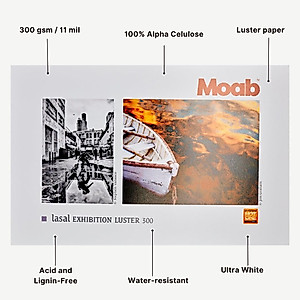 Moab Lasal Exhibition Luster 305 Fine Art Archival Inkjet Paper, Bright White, Heavy Weight 300gsm, Roll (44X100)