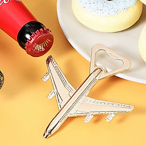50 Pieces Airplane Bottle Opener with Box Wedding Party Favors Bulk Baby Shower Aviation for Pilot Travel Beer Bottle Opener Favors Guests Birthday Decorations (Classic Style)