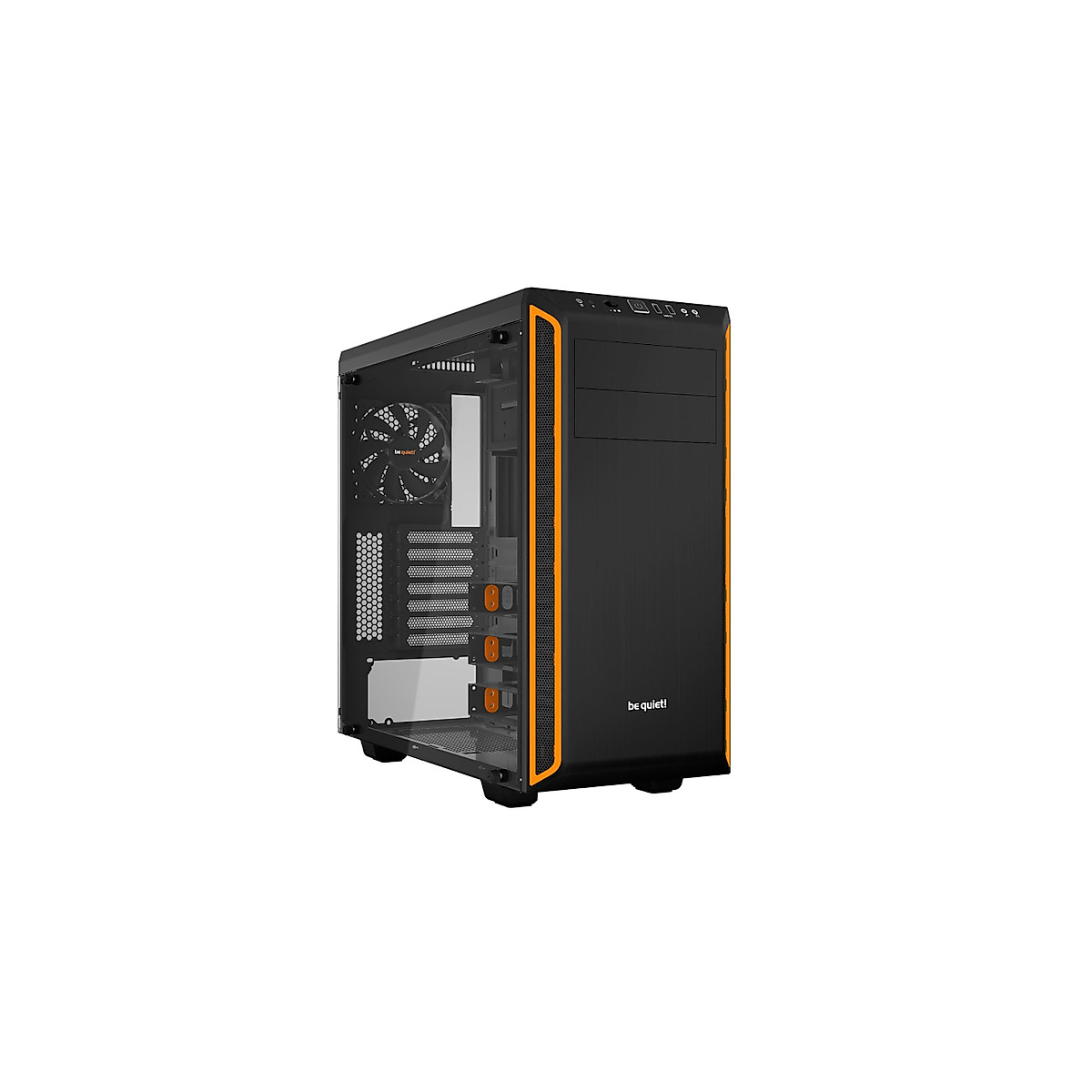 be quiet! Pure Base 600 | ATX Midi Tower PC Case | 2 Pre-Installed Fans | Tempered Glass Window | Orange | BGW20
