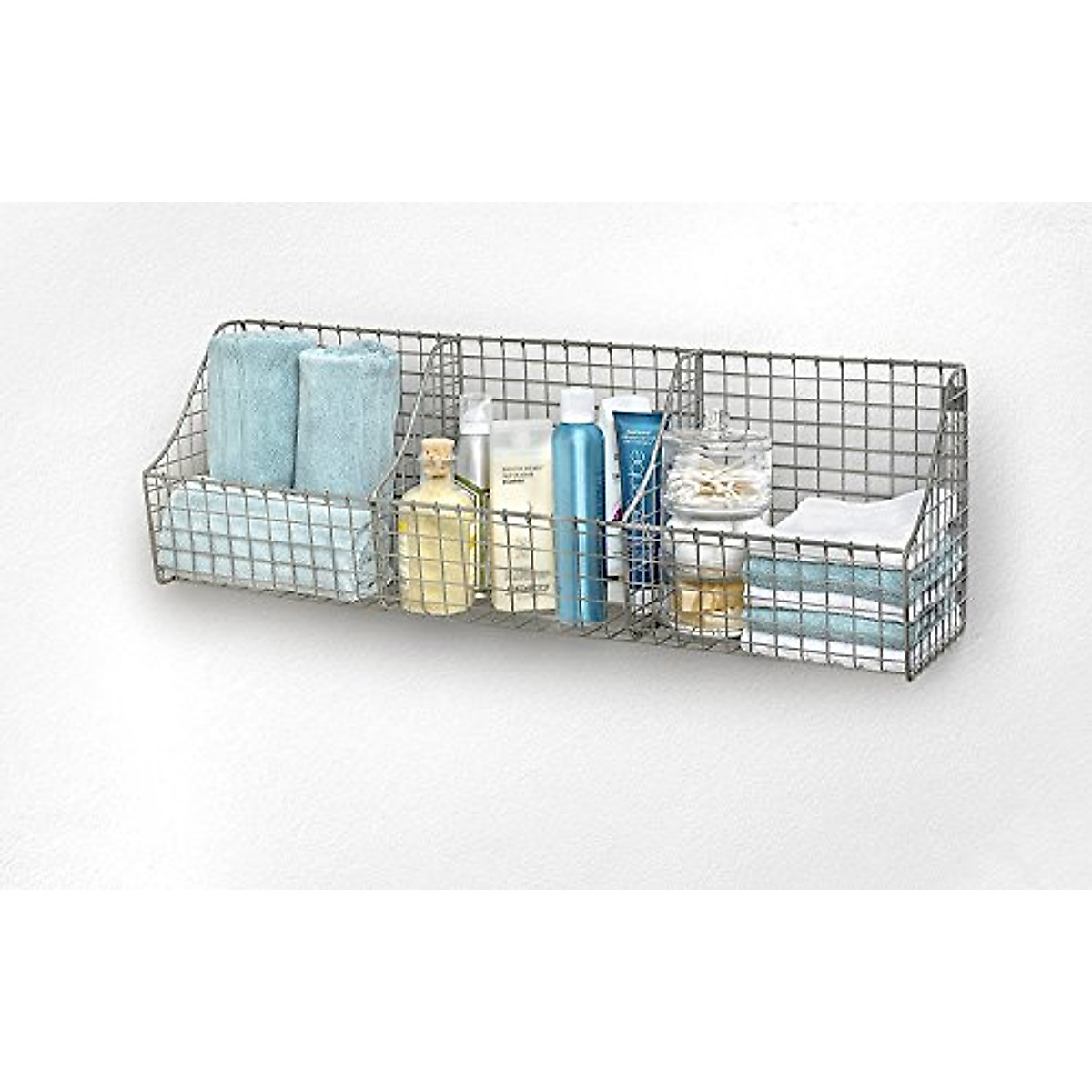 Spectrum Diversified Wall Mount Triple Storage Basket, Satin Nickel