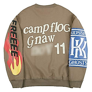 Cactus Pack Men's Graphic Hoodies Lucky Me I See Ghosts Pullover Hoodies Hip Hop Sweatshirt Khaki