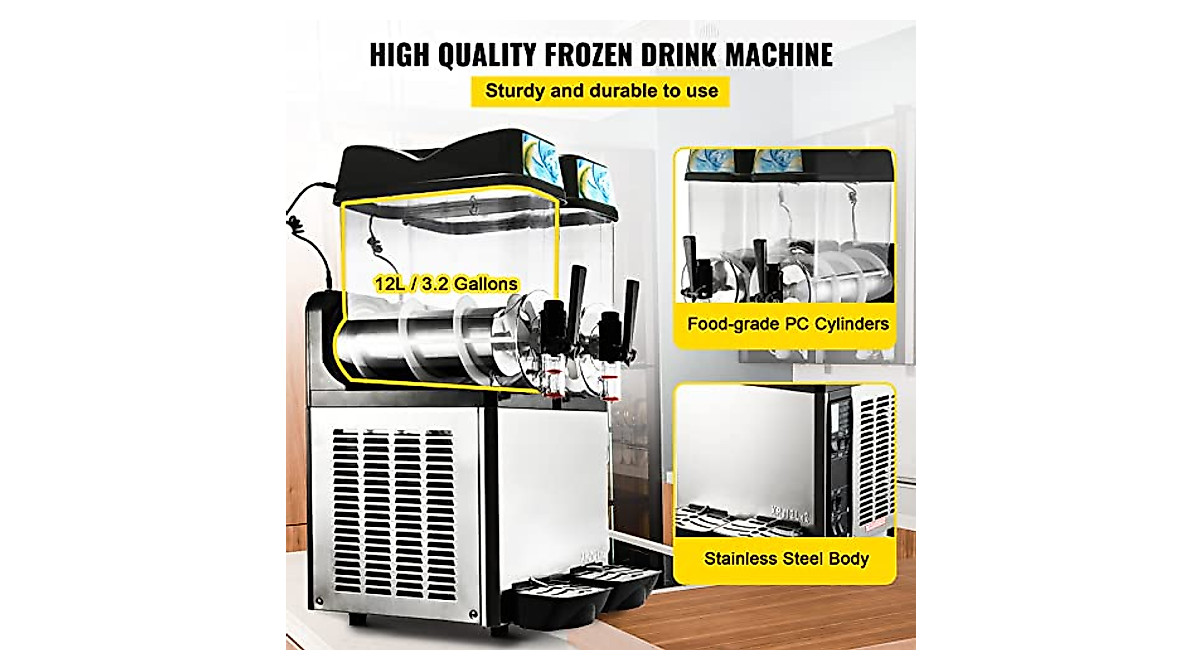 VEVOR Commercial Frozen Drink Machine with 2 Tanks - Efficient Cooling