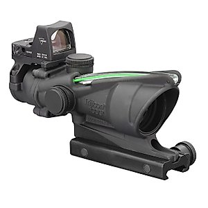 Trijicon 4x32mm ACOG Dual Illumination Green Chevron .223 Reticle 3.25 MOA RMR Sight TA51 Mount Black Optics