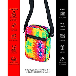FYDELITY Small Crossbody Bag Men Women Sling Bag Festival Crossbody Bag for Men Women Sling Side Shoulder Bag 80s Crossbody Bag Festival Bag Tie Dye Crossbody Purse Crossbody Bag Tie Dye Crossbody Bag