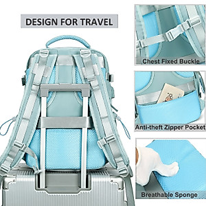 Travel Backpack for Women Girls 15.6 Inch Laptop Backpacks with USB Port Carry on Backpack Flight Approved Large School Bag College Bookbags Outdoor Sports Hiking Rucksack Casual Daypack (Green)