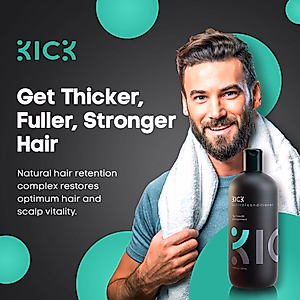 Kick Mens Conditioner - Tea Tree and Peppermint for Hair Loss - Proven High Performance Pro-Nourishing Mens Natural Anti Dandruff Treatment - 17oz