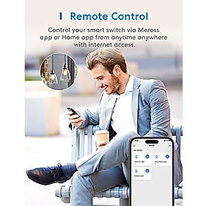 meross Smart Light Switch Compatible with Alexa, Google Assistant and SmartThings, Needs Neutral Wire, Single Pole WiFi Wall Switch, Remote Control, Schedules, No Hub Needed, 2.4G Only, 4 Pack