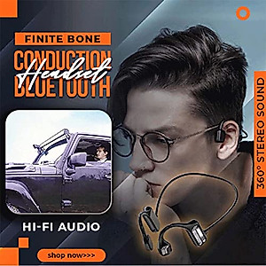 Wireless Bluetooth Headset, Hanging Ear Bluetooth Headset, Osteoconductive Headset, Sports Headset Business Headset, 360° Stereo Noise Reduction Ear Protection Waterproof Bluetooth Headset (Black)