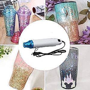 Wellshine Bubble Buster Tool for Making Epoxy Glitter Tumblers, Mini Portable Heat Gun for DIY Acrylic Resin Cups Tumblers Embossing Shrink Wrapping Paint Drying Crafts Electronics DIY (Pink)